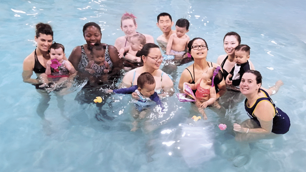 Free Infant Swimming With Tadpole First Dip! | Swim Time